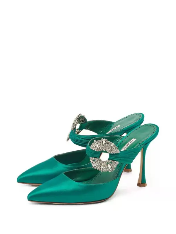 Manolo Blahnik Crystal-embellished Mules