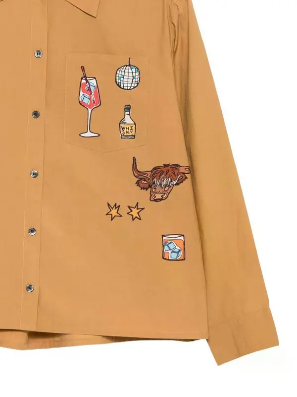STELLA NOVA Embroidered Chest-pocket Shirt