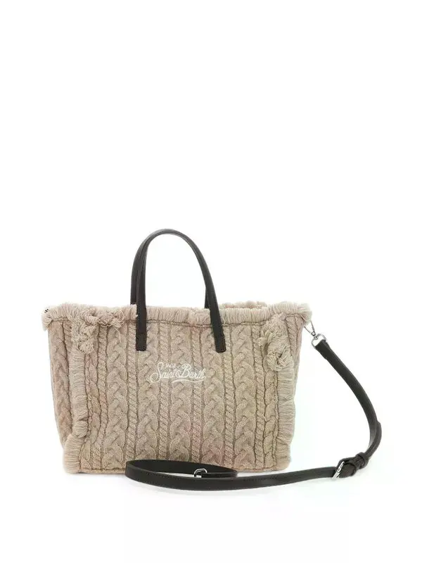 MC2 SAINT BARTH Cable-knit Frayed Tote Bag