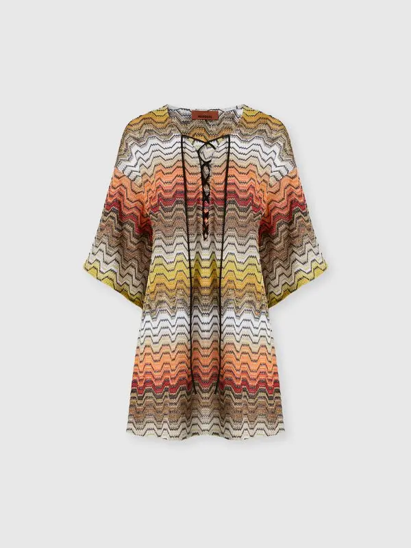 Missoni Short Caftan In Viscose Lam - Multicoloured