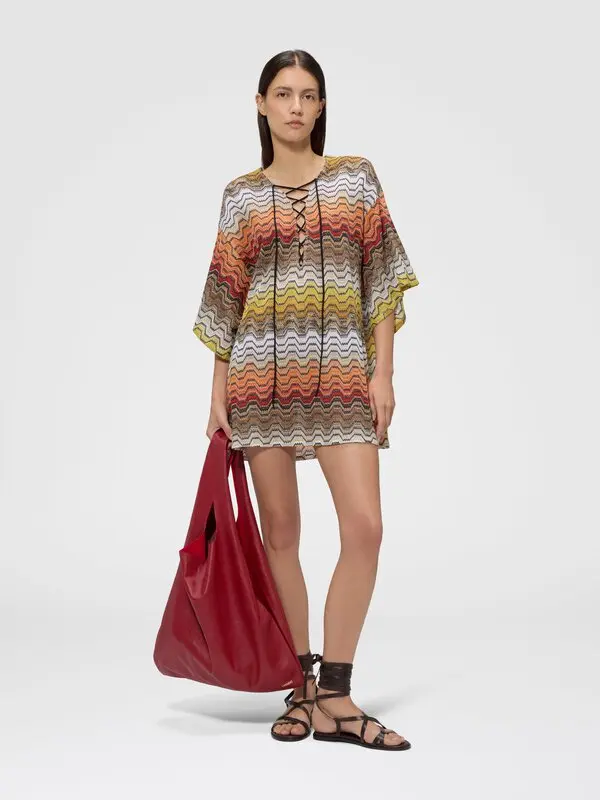 Missoni Short Caftan In Viscose Lam - Multicoloured