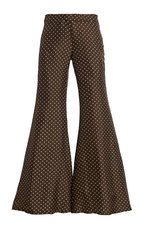 Françoise Zaoua Zebra Silk Flared-leg Pants Black/white - Brown