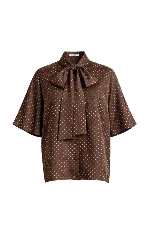 Françoise Blake Zebra Silk Top Black/white - Brown