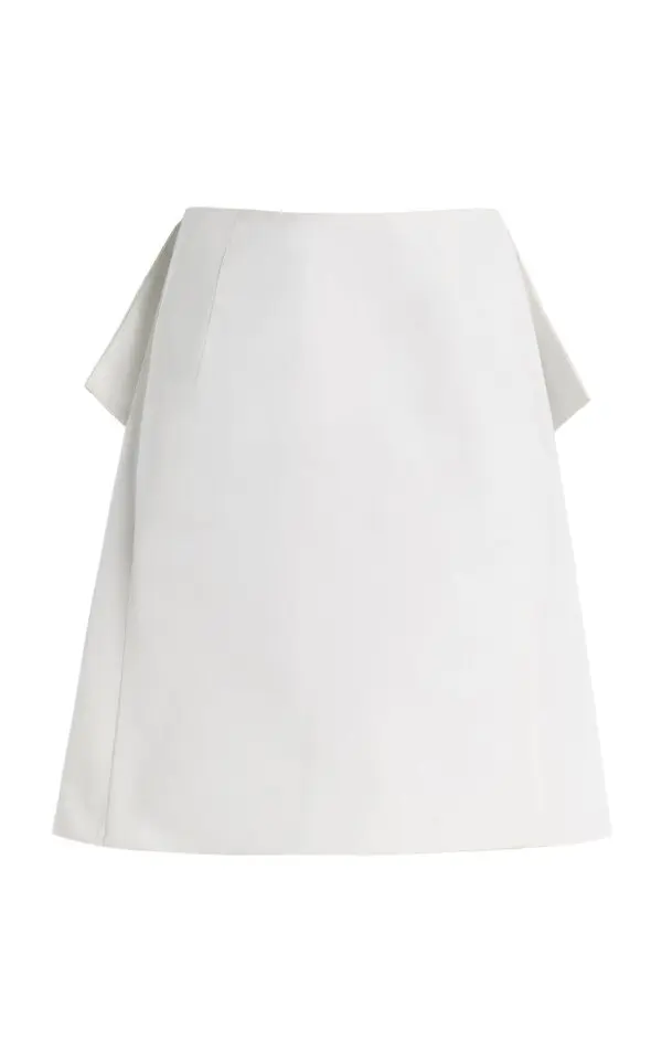 LII Contrast Back Twill Mini Skirt - White