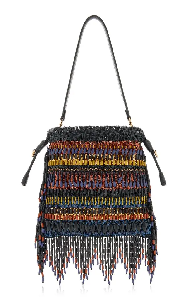 Etro Kalispera Small Beaded Shoulder Bag - Black