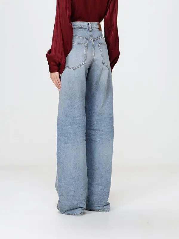 Saint Laurent High-waisted Wide-leg Cotton Denim Jeans