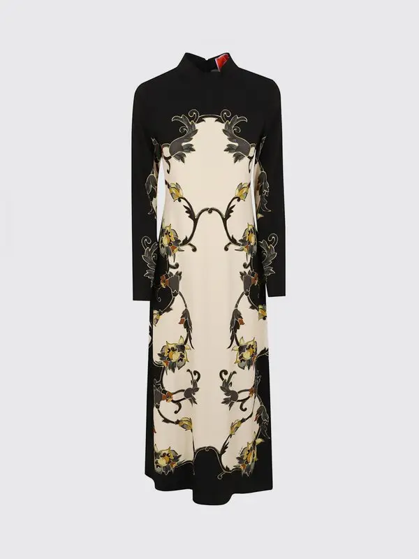 La DoubleJ Halle Long-sleeved Ethnic Print Midi Sheath Dress