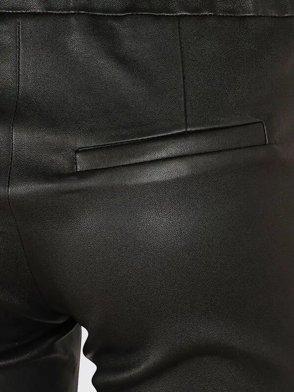 ARMA Mid-rise Flared Pants In Lambskin Leather With Welt Pockets