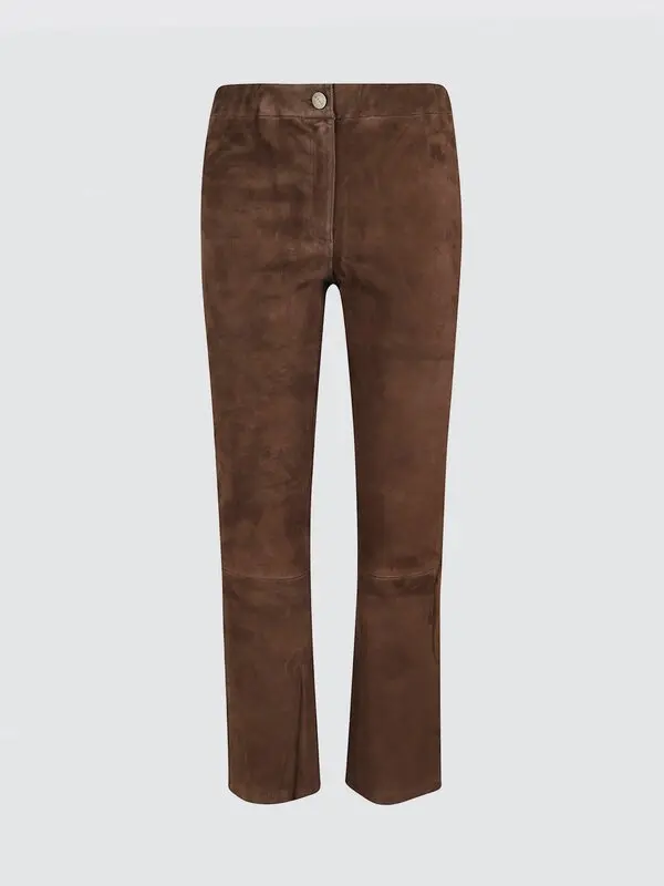 ARMA High-waisted Skinny Pants In Suede Lambskin With Back Welt Pockets