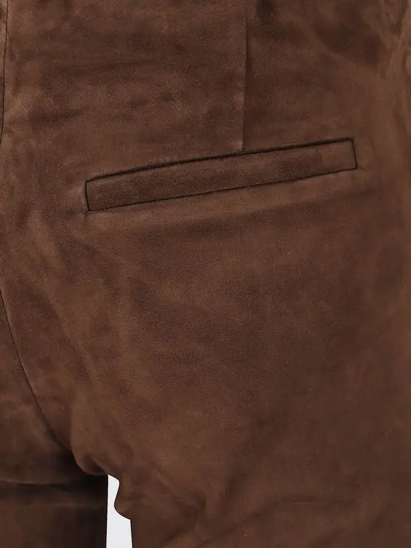 ARMA High-waisted Skinny Pants In Suede Lambskin With Back Welt Pockets