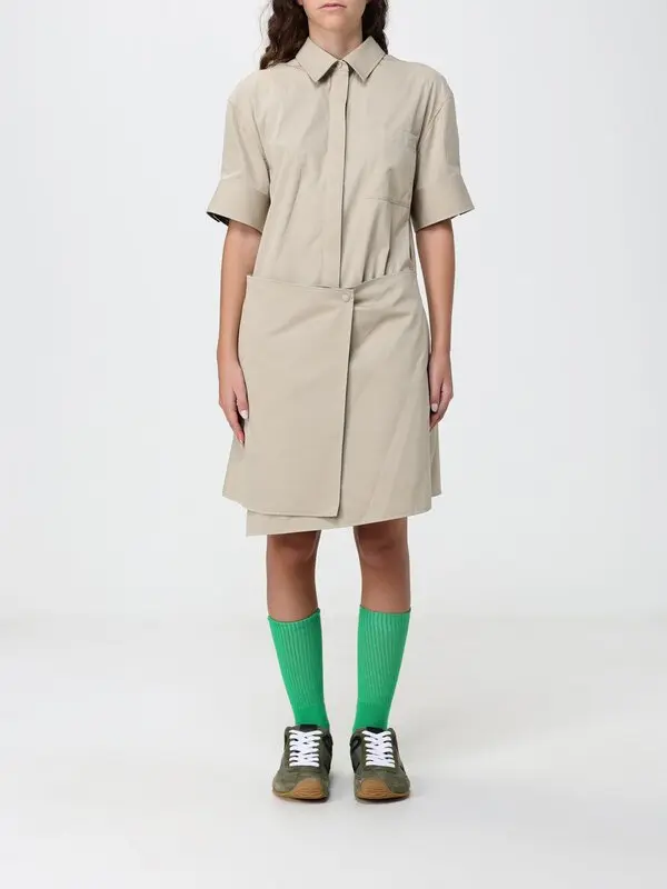 Loewe Cotton And Silk Blend Mini Wrap Chemisier Dress