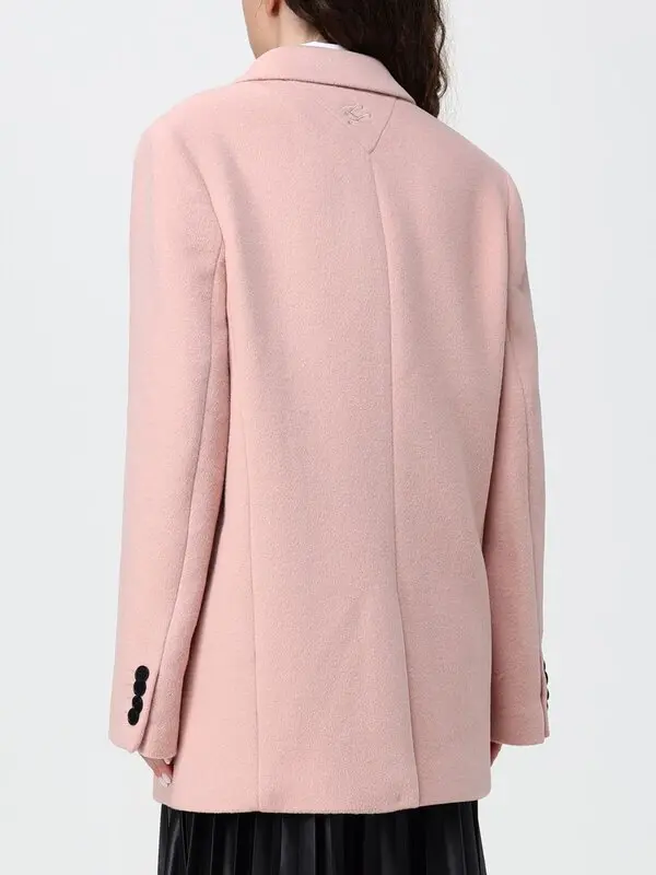 Karl Lagerfeld Single-breasted Knee-length Coat In Wool Blend With Lapels