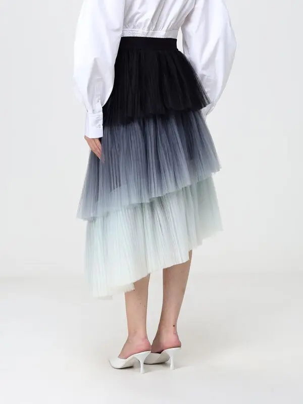 Karl Lagerfeld High-waisted Pleated Crêpe Midi Skirt With Abstract Print