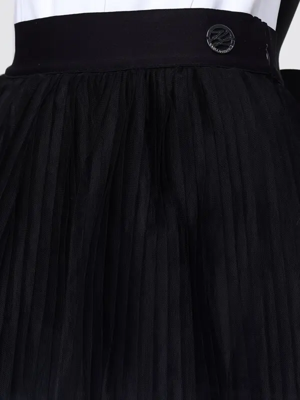 Karl Lagerfeld High-waisted Pleated Crêpe Midi Skirt With Abstract Print