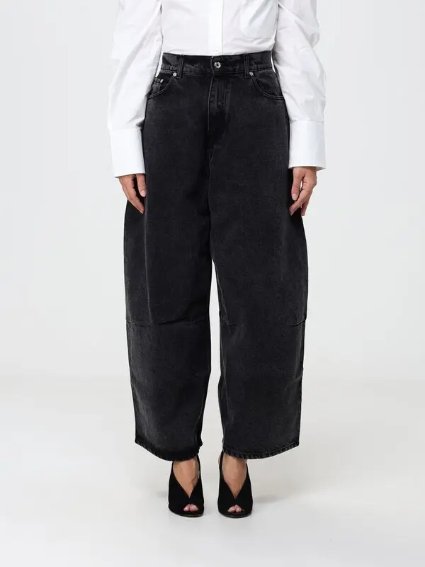 Paul Smith High-waisted 5-pocket Wide Leg Jeans In Cotton Denim