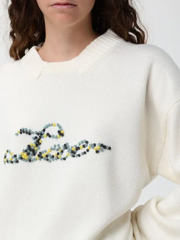 Paul Smith Embroidered-logo Merino Wool Crewneck Sweater - White