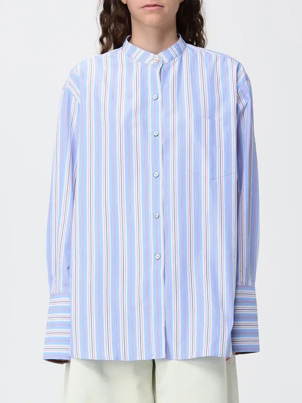 Paul Smith Cotton Shirt With Mandarin Collar And Relaxed Fit