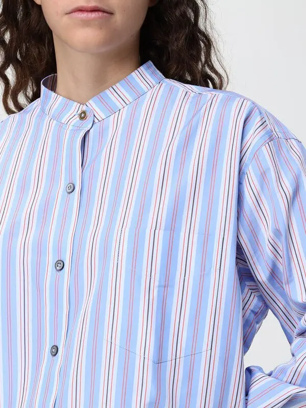 Paul Smith Cotton Shirt With Mandarin Collar And Relaxed Fit