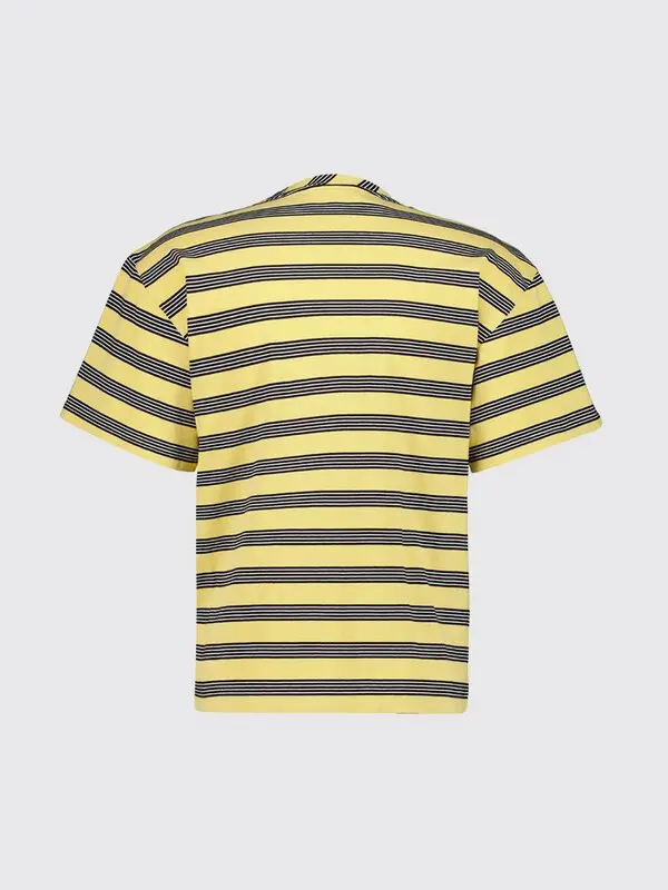 Celine Striped Cotton T-shirt With Contrasting Logo And Dropped Shoulders