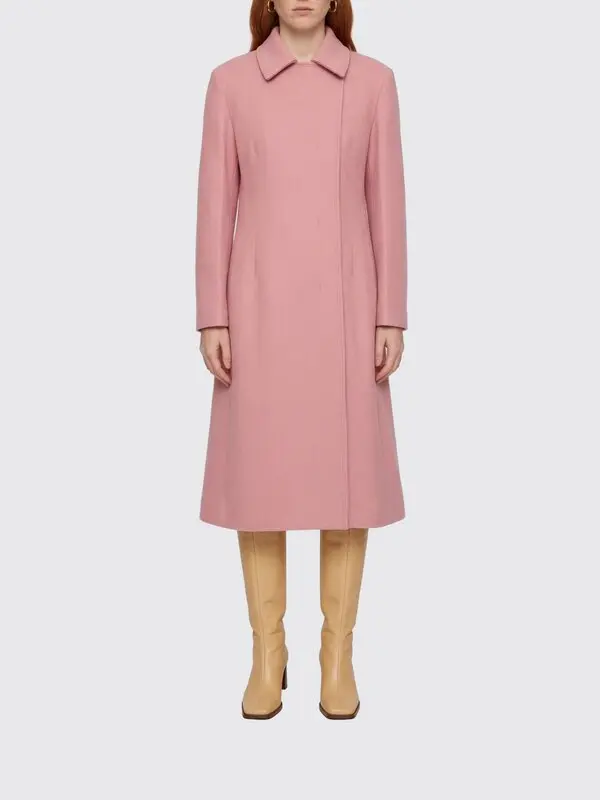 JIL SANDER Double-breasted Long Coat In Pure Wool With Concealed Closure