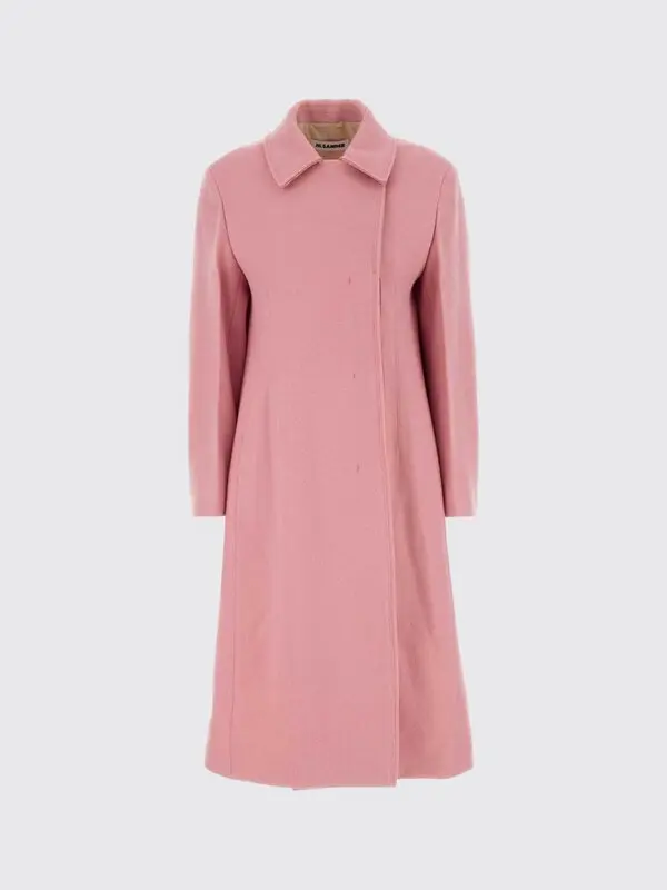 JIL SANDER Double-breasted Long Coat In Pure Wool With Concealed Closure