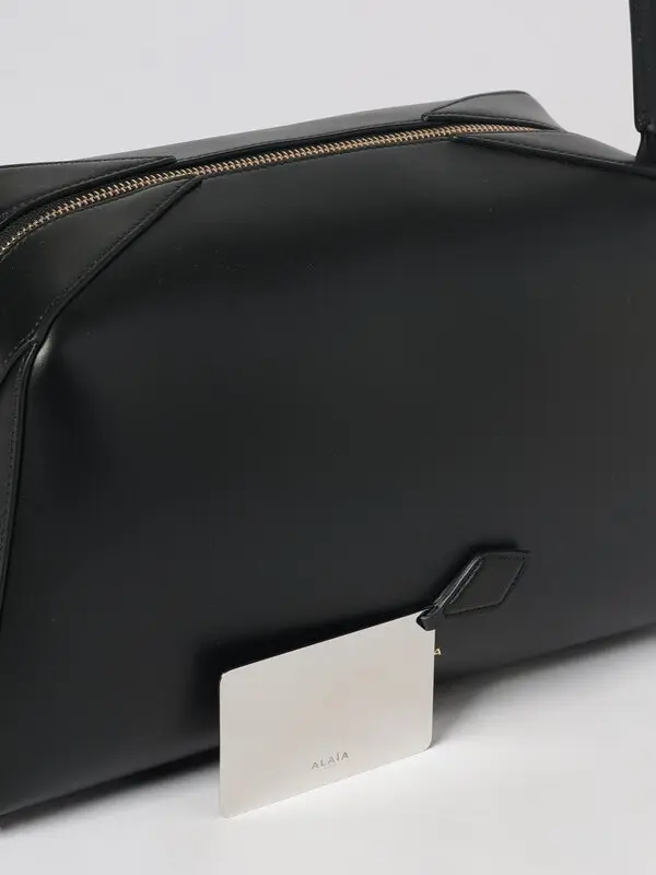 Alaïa Le Bouledogue Smooth Calfskin Leather Shoulder Bag - Black