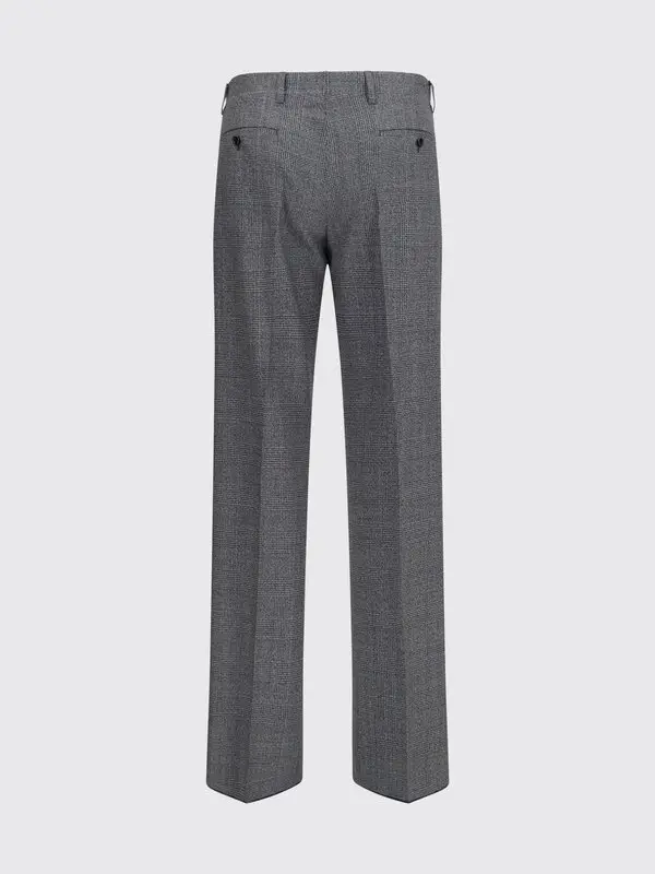 LARDINI Prince Of Wales Pleated Sartorial Trousers In Cotton Blend
