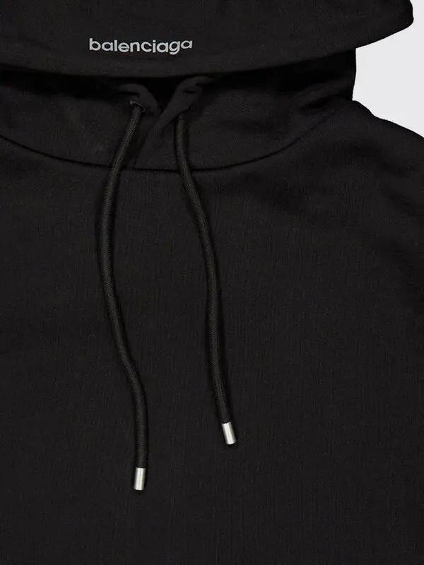 Balenciaga Sleeveless Relaxed Fit Cotton Hoodie With Embroidered Logo