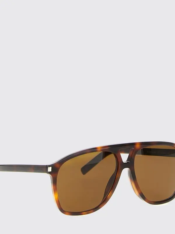 Saint Laurent Aviator Sunglasses In Tortoiseshell Acetate With Double Bridge - Brown