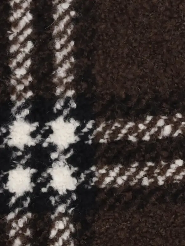 Burberry Fringed Check Scarf In Alpaca And Merino Wool Blend