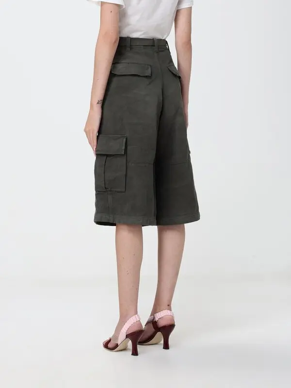 Fendi High-waisted Cotton Cargo Shorts With Tie-waist Belt