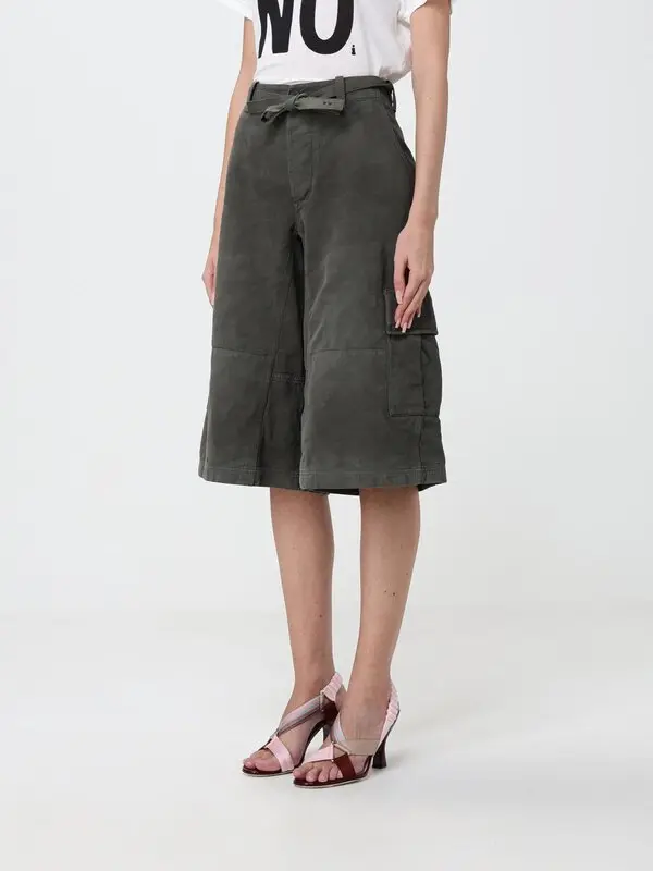 Fendi High-waisted Cotton Cargo Shorts With Tie-waist Belt