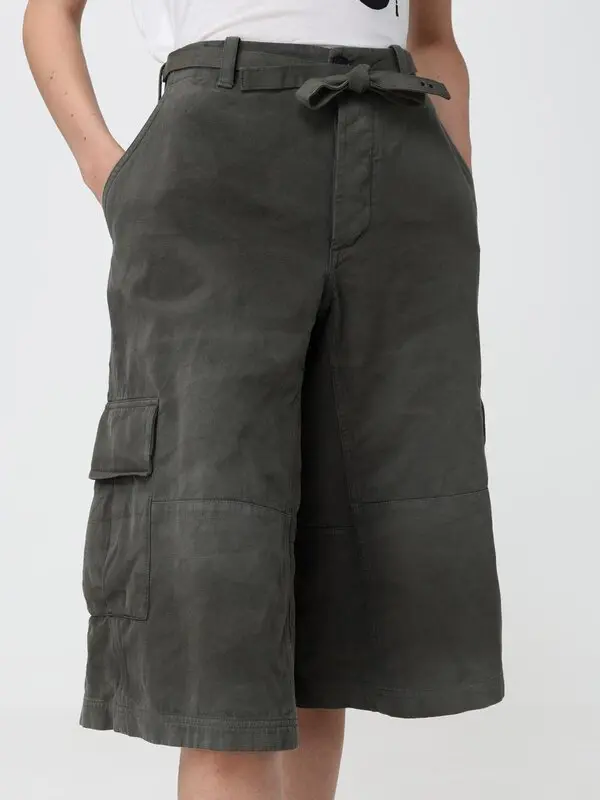 Fendi High-waisted Cotton Cargo Shorts With Tie-waist Belt