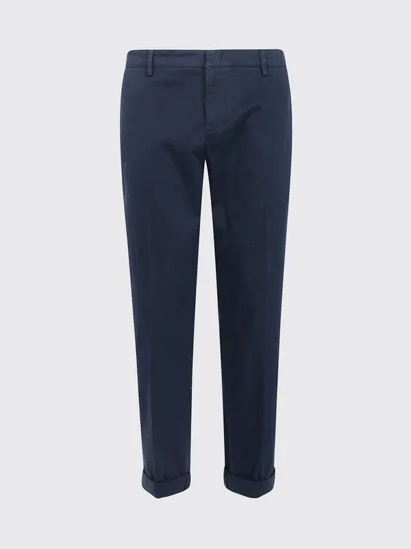 DONDUP Slim Fit Cuffed Stretch Cotton Chino Trousers