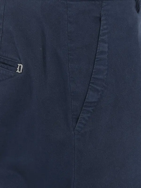 DONDUP Slim Fit Cuffed Stretch Cotton Chino Trousers