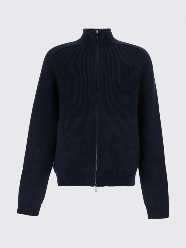 Emporio Armani Turtleneck Zip-up Wool Cardigan