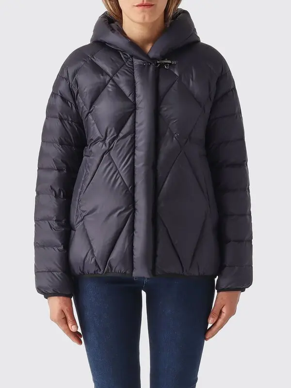 FAY Quilted Nylon Puffer Jacket With Hood And Iconic Toggles - Blue