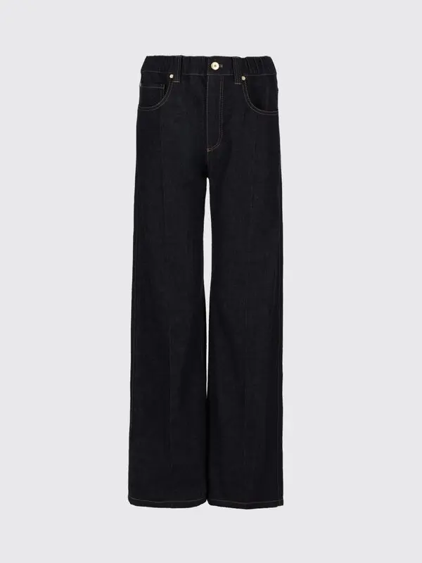 Brunello Cucinelli Mid-rise Wide Leg Jeans In Cotton Denim