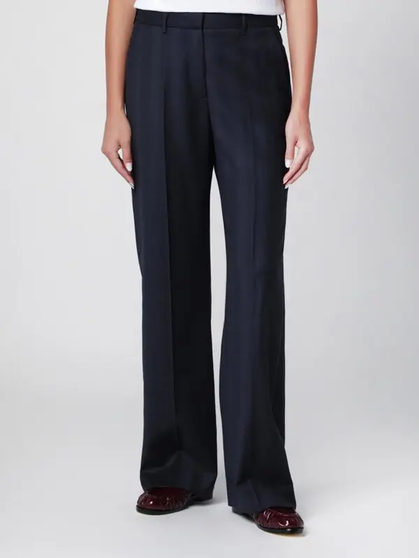 BLAZÉ MILANO Low-waisted Virgin Wool Wide-leg Palazzo Trousers