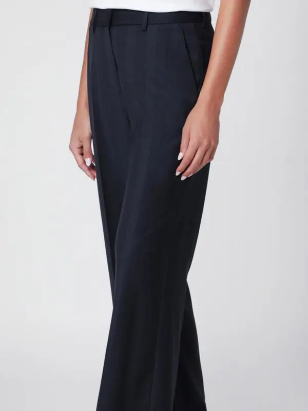 BLAZÉ MILANO Low-waisted Virgin Wool Wide-leg Palazzo Trousers