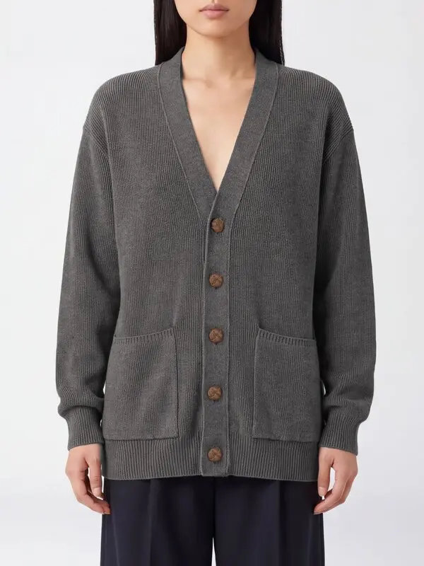 GOLDEN GOOSE Cotton V-neck Cardigan With Back Logo