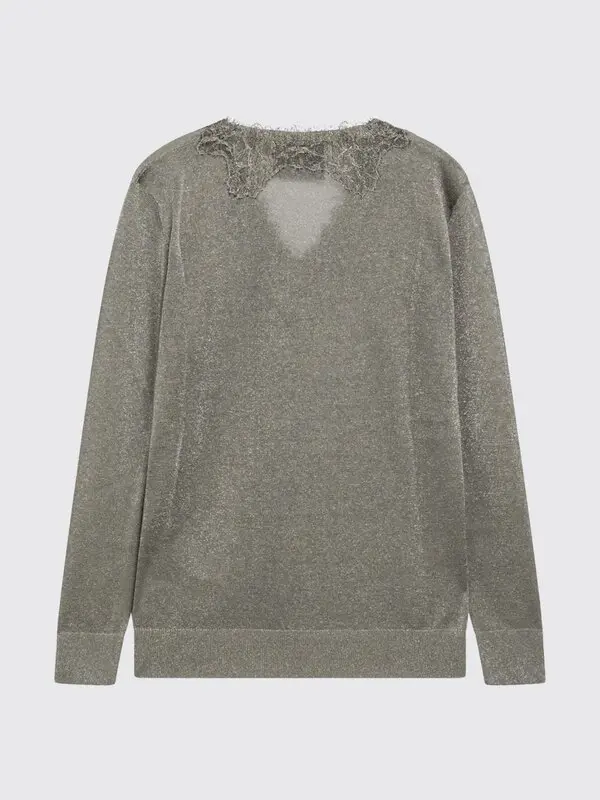 Valentino Garavani Lurex And Viscose Blend Sweater With Lace Inserts