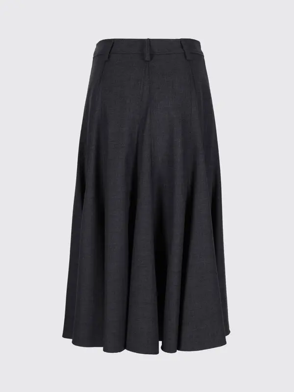 Brunello Cucinelli Virgin Wool A-line Midi Skirt