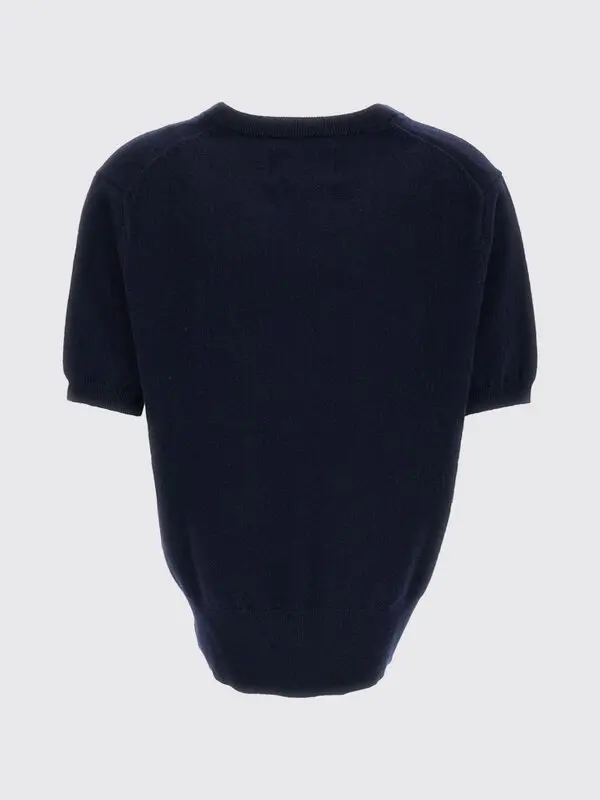 Extreme Cashmere V-neck Cashmere-blend Short-sleeved Sweater - Blue