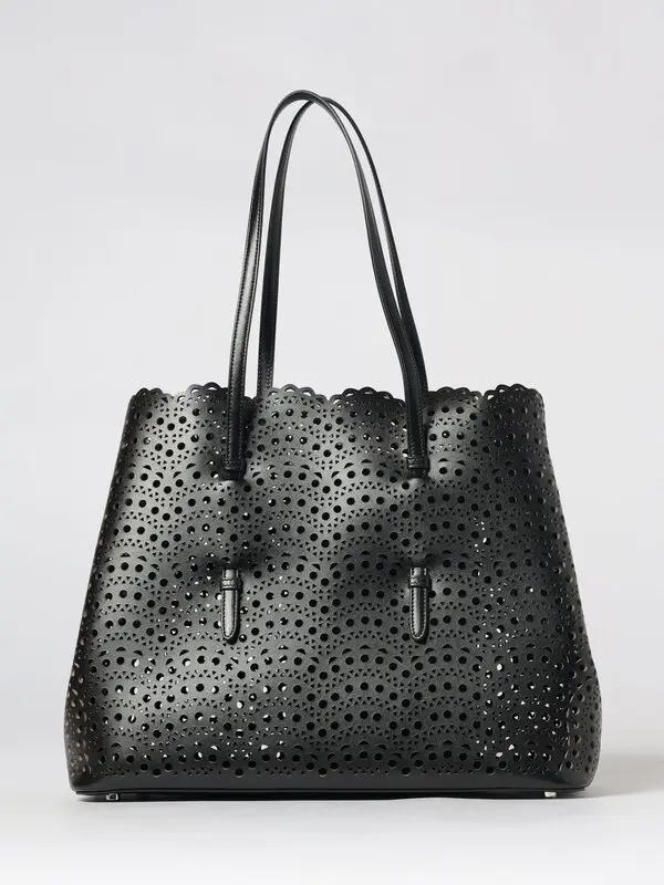 Alaïa Mina Shoulder Bag In Perforated Calfskin Leather With Inner Pouch