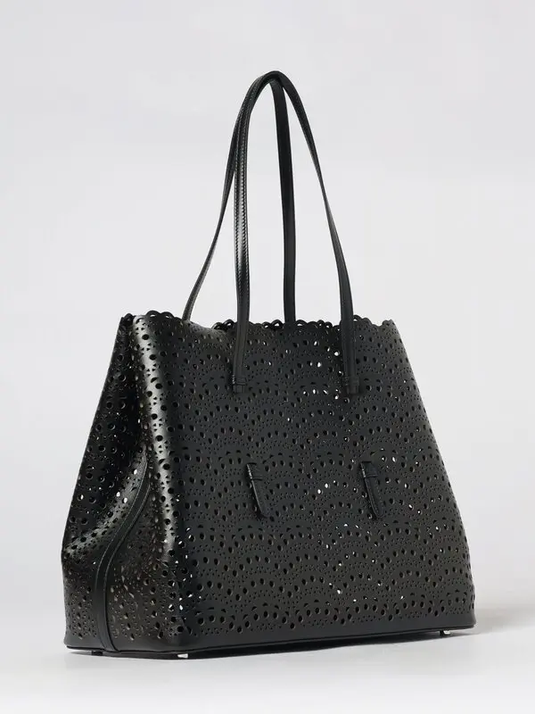 Alaïa Mina Shoulder Bag In Perforated Calfskin Leather With Inner Pouch