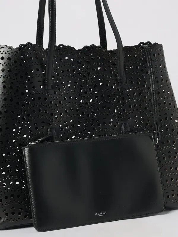 Alaïa Mina Shoulder Bag In Perforated Calfskin Leather With Inner Pouch