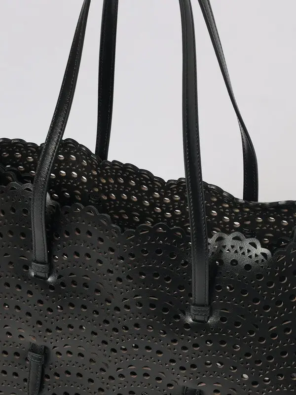 Alaïa Mina Shoulder Bag In Perforated Calfskin Leather With Inner Pouch