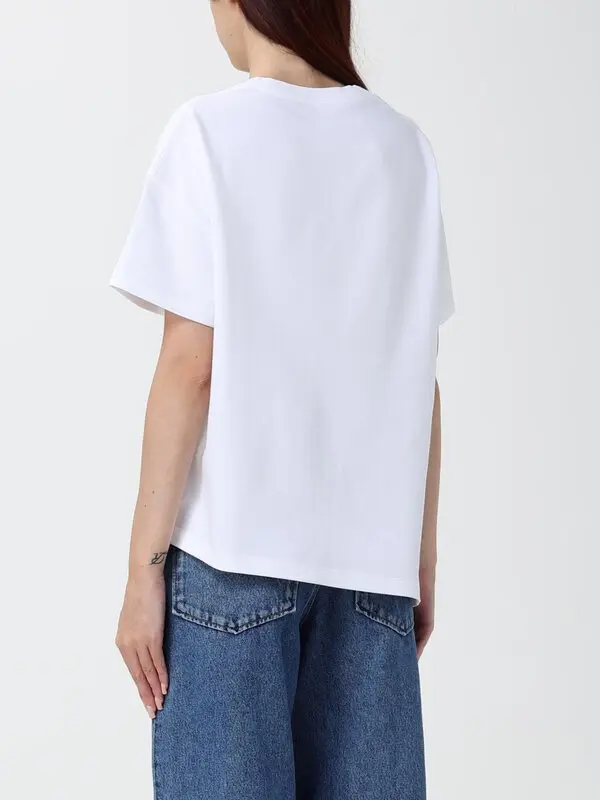 Loewe Cotton Crew-neck T-shirt With Drop Shoulders And Asymmetrical Hem - White