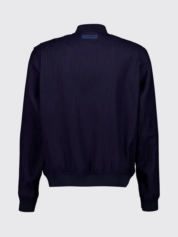 Givenchy Pinstriped Wool-blend Bomber Jacket With High Neck And Elasticated Cuffs
